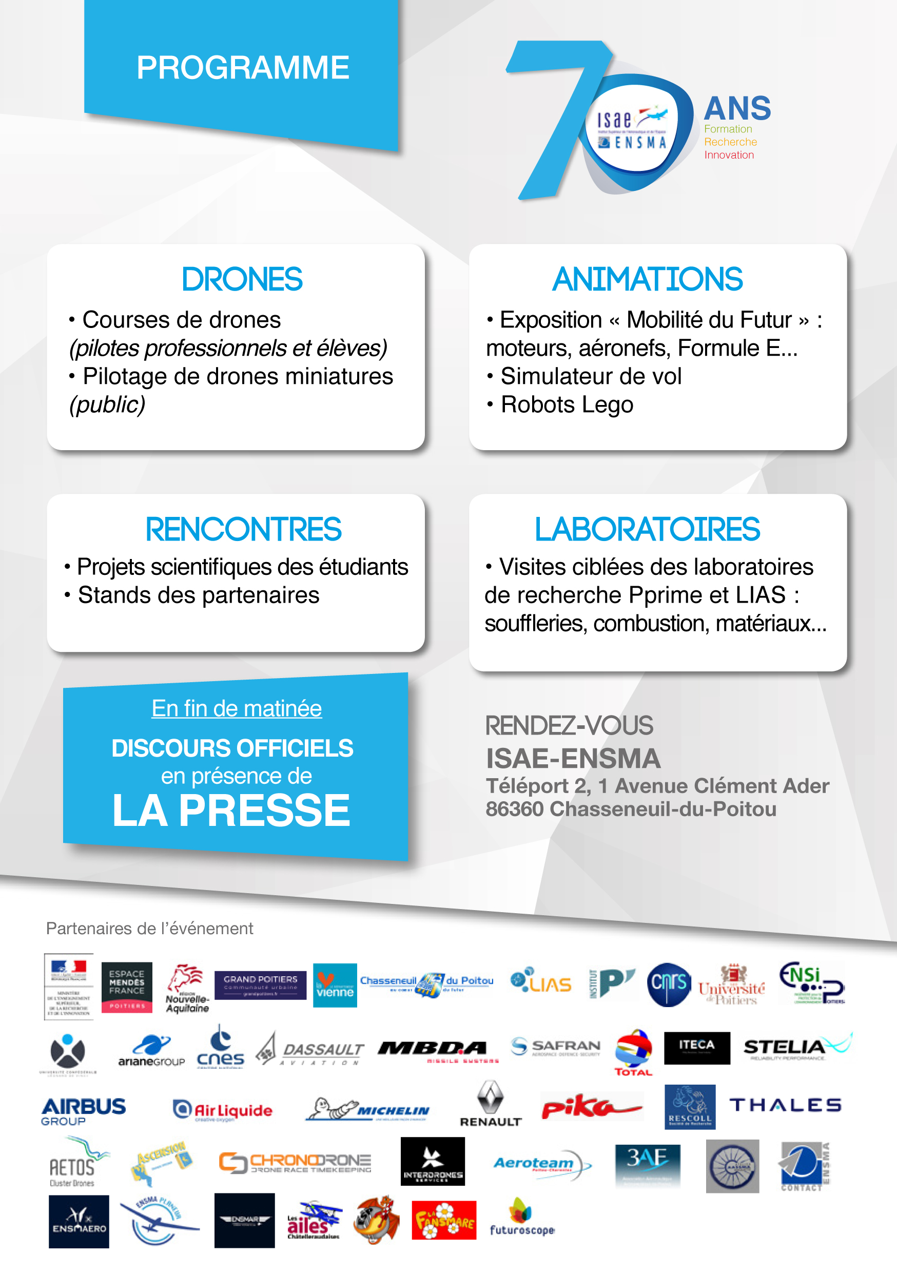 On October 13, ENSMA celebrates 70 years with you | ISAE-ENSMA // École ...